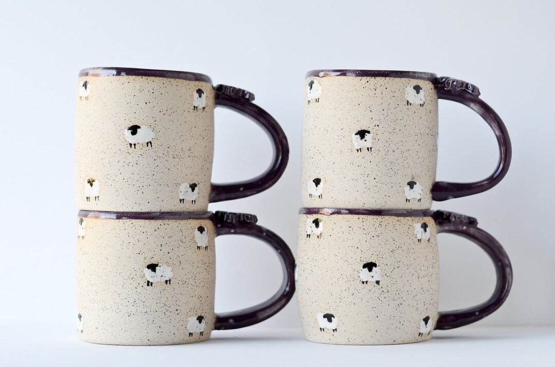 Little Sheep Mug With Purple Crystal Glaze - Etsy