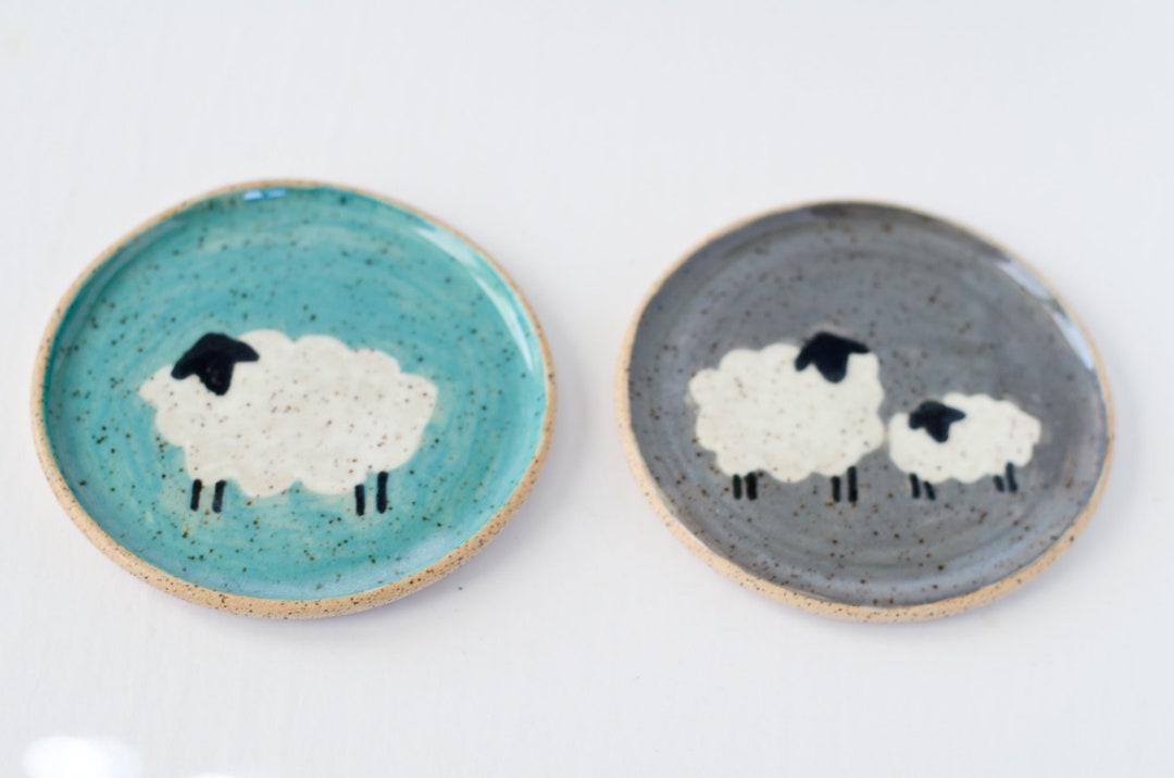 Sheep Plates Handmade Pottery gifts for Knitters Gifts - Etsy