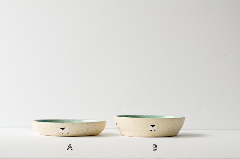 Celadon Shallow Sheep Bowls | Handmade Pottery | Handmade Ceramics - Etsy
