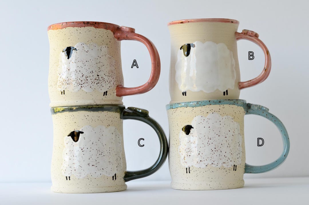 Sheep Mugs With Large Sheep - Etsy