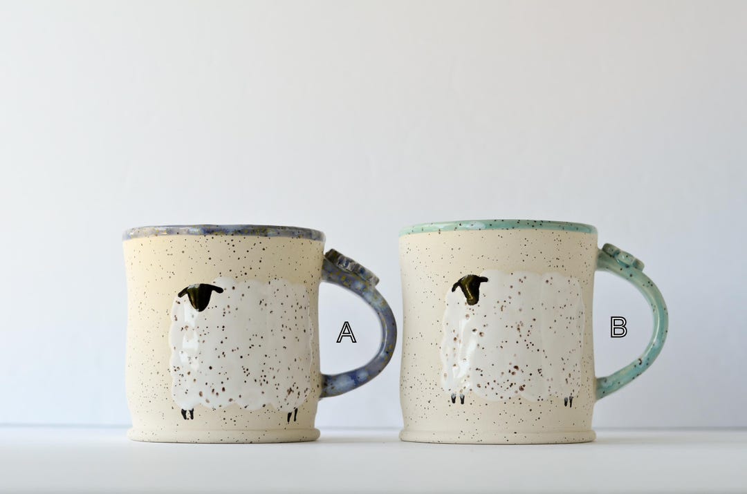 Sheep Mugs With Large Sheep | Handmade Pottery | Handmade Ceramics ...