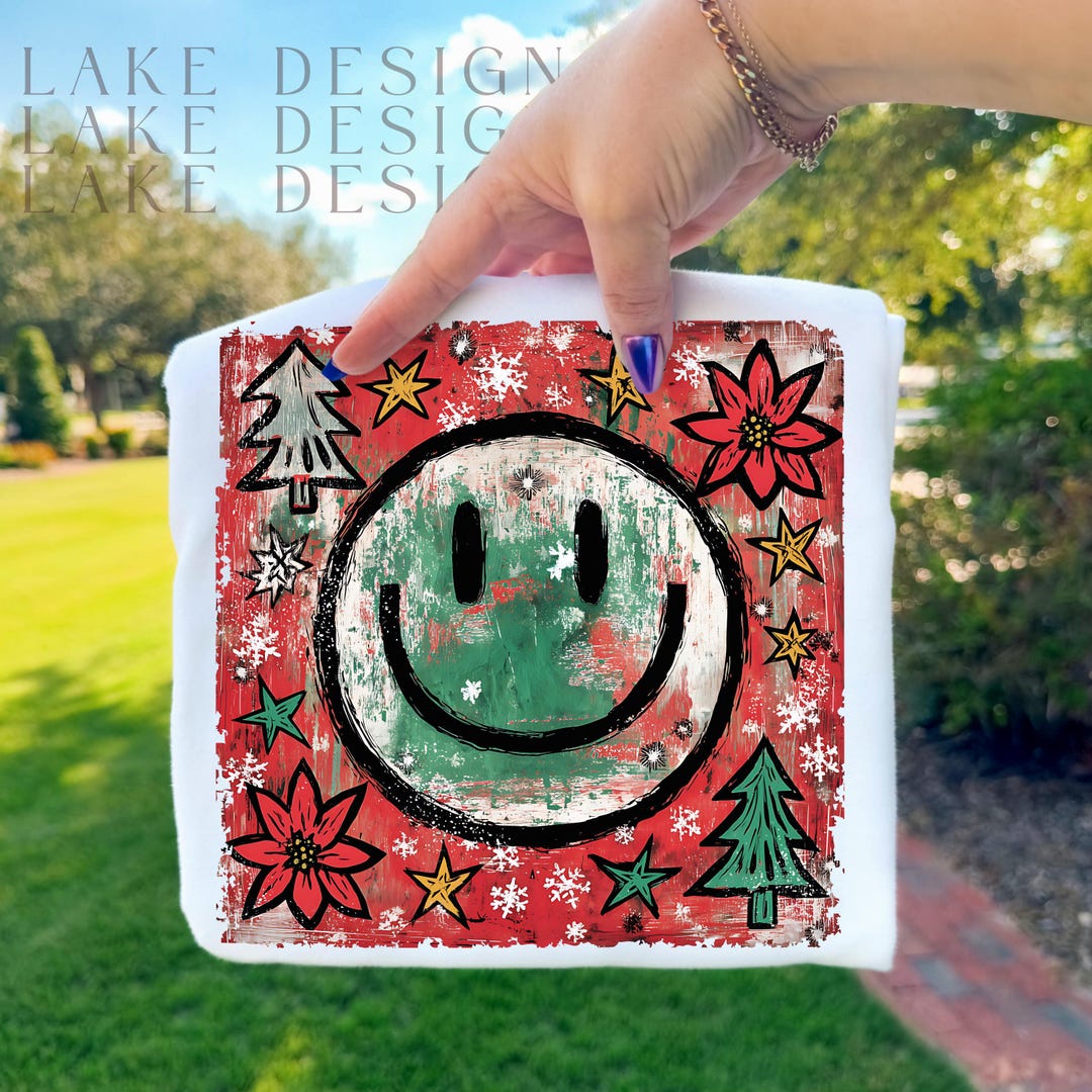 Retro Christmas Smile Face Png, Trendy Checkered Xmas Smiley Png ...