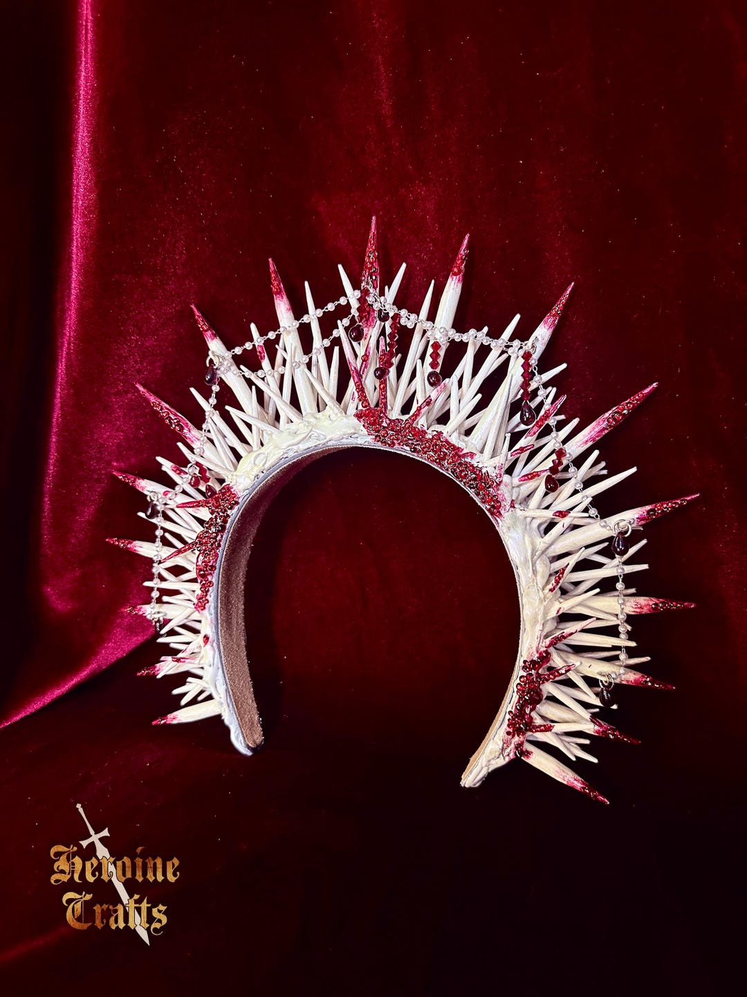 Scream Queen Thorn Crown, Bloody Crown. Horror, Bleeding Pearl ...