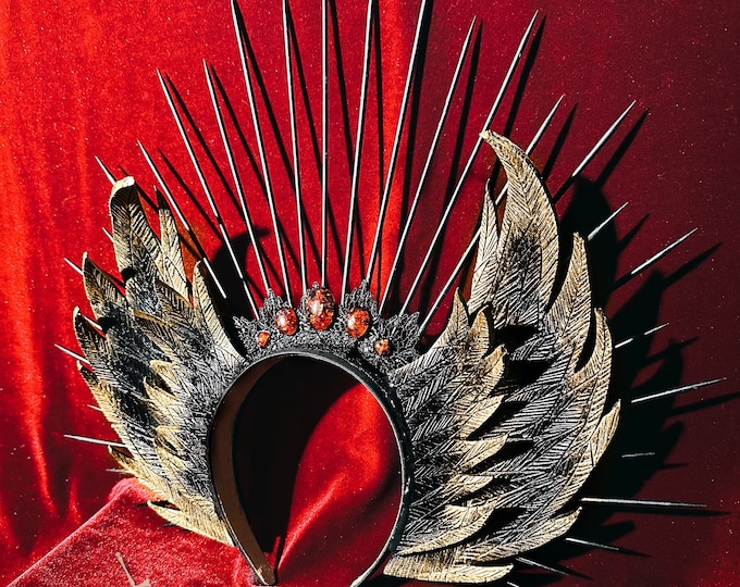 Dark Angel Crown, Halo Crown, Demon Crown, Black Halo Headpiece ...