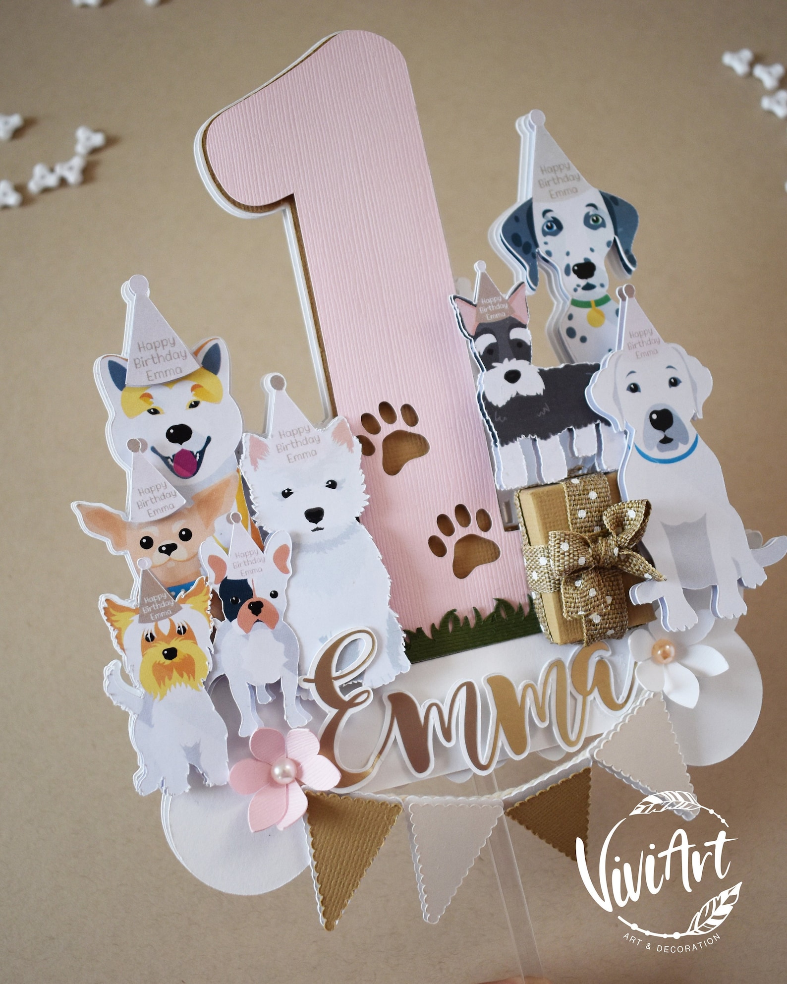 Birthday Cake Topper Dog Cake Topper Puppy Cake Topper - Etsy