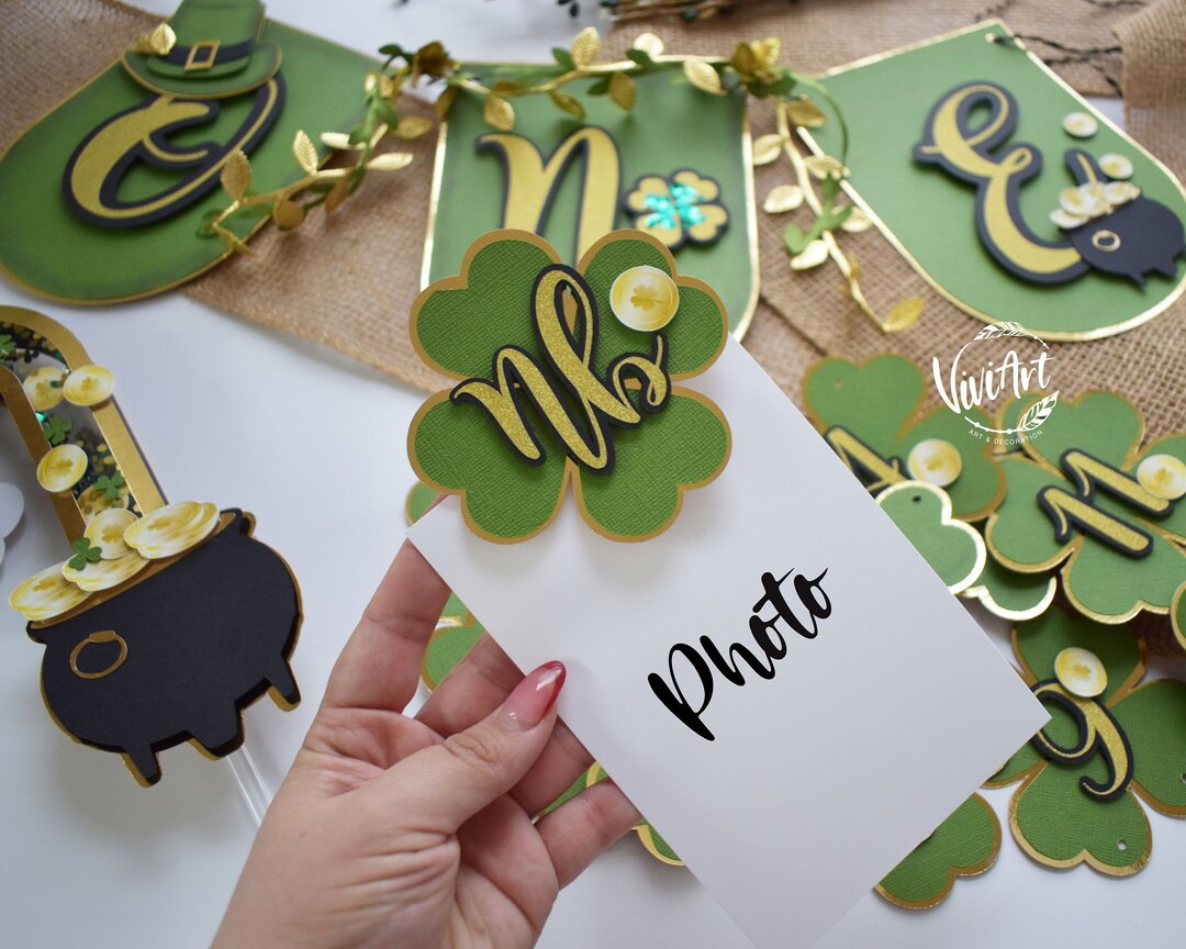 Lucky One Birthday Banner & Topper - Shamrock Party Decor - Etsy