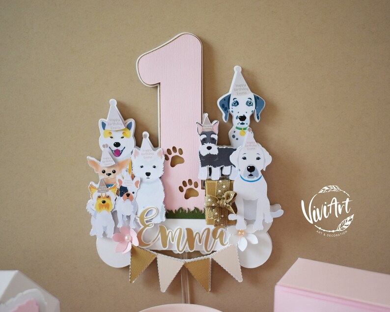 Birthday Cake Topper Dog Cake Topper Puppy Cake Topper - Etsy