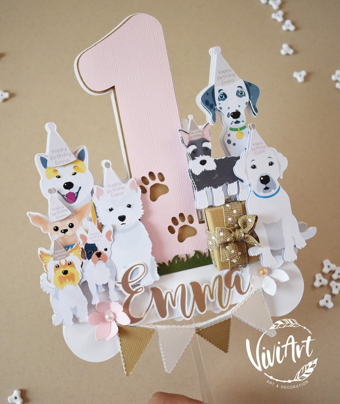 Birthday Cake Topper Dog Cake Topper Puppy Cake Topper - Etsy