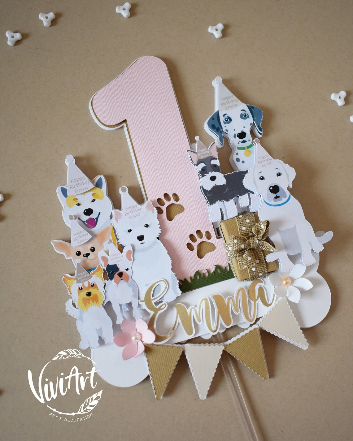 Birthday Cake Topper Dog Cake Topper Puppy Cake Topper - Etsy