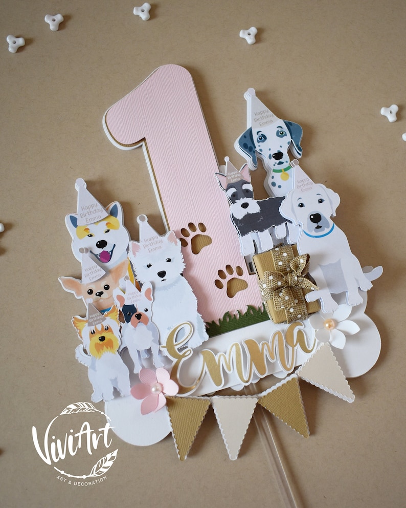 Birthday Cake Topper Dog Cake Topper Puppy Cake Topper - Etsy