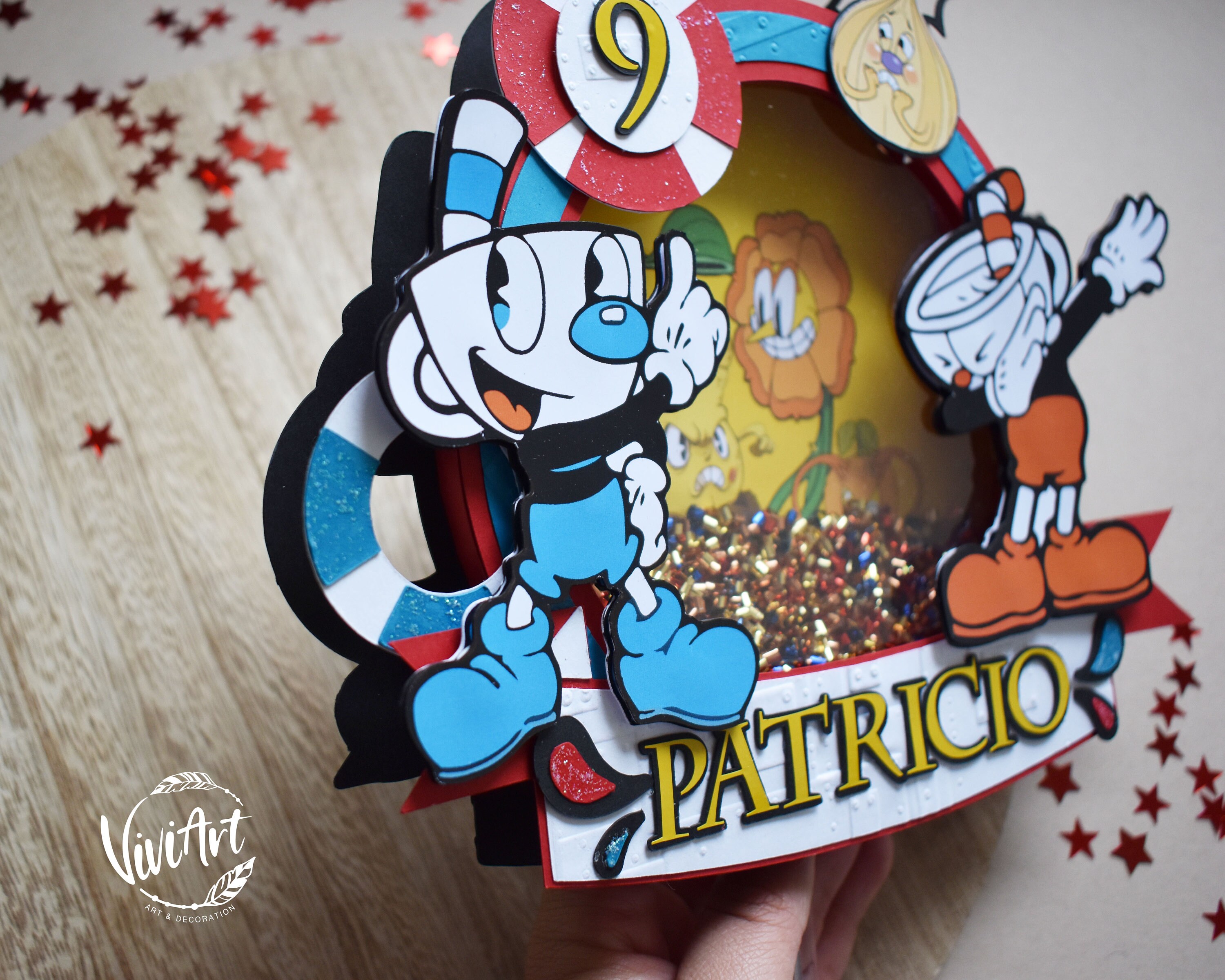 Cake Topper Cuphead, Cupheand Box , Cupheand - Etsy