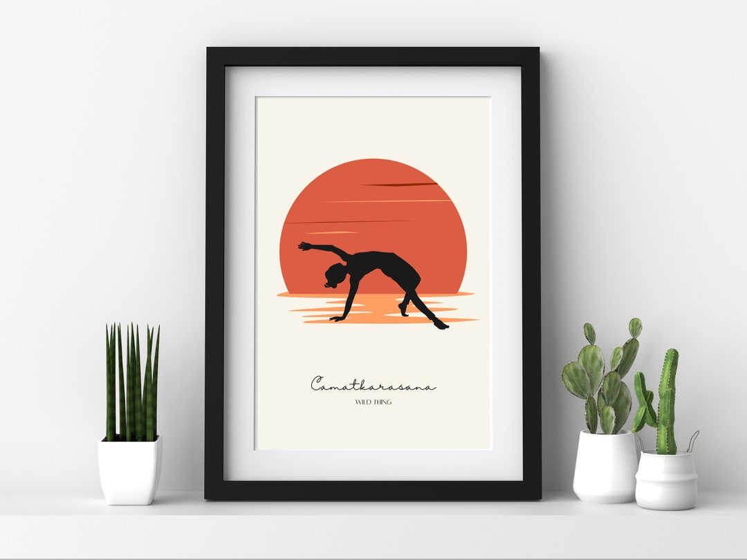 Sunset Yoga Pose Print Download Yogi Wall Art Boho Wall Decor Sanskrit ...