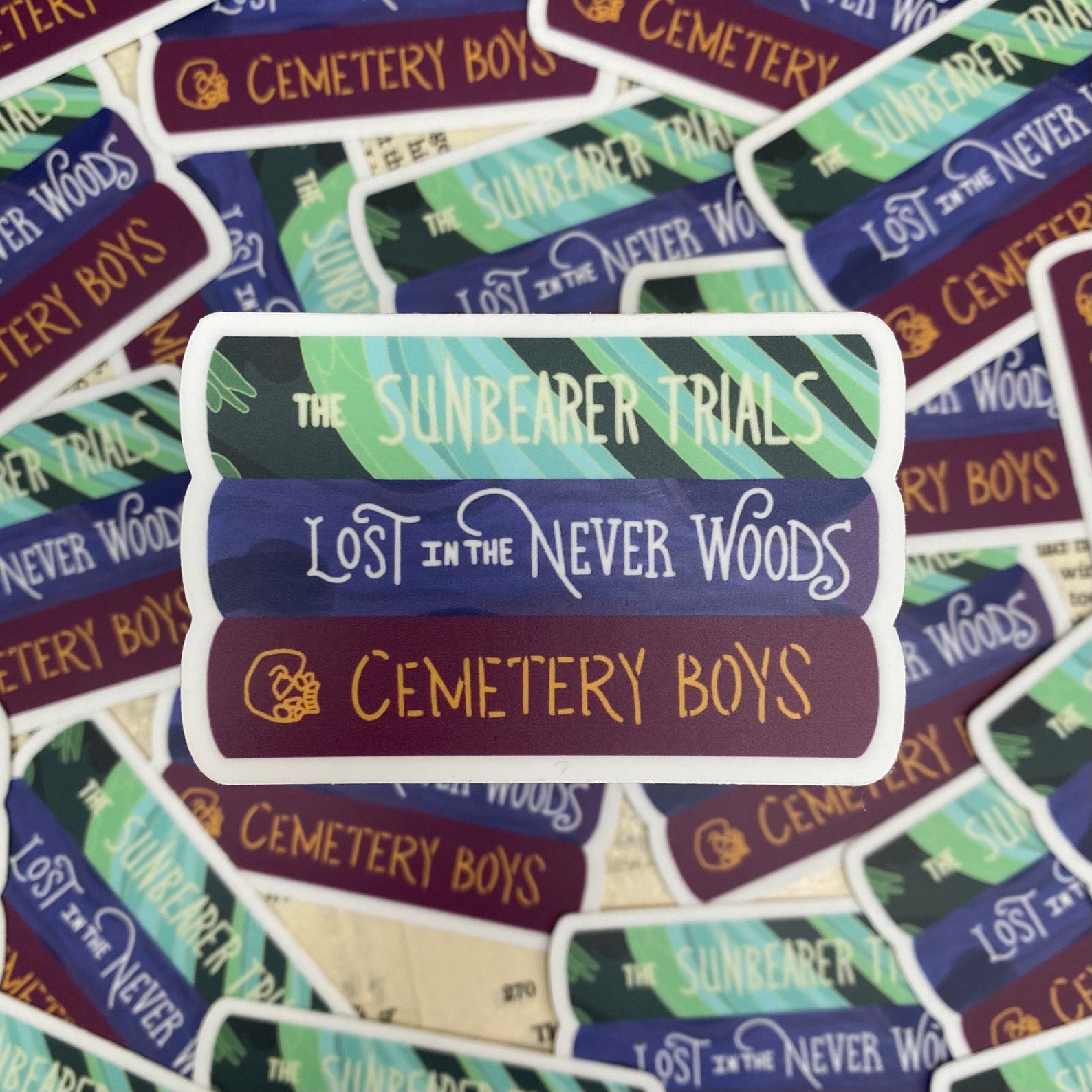 Aiden Thomas Book Stack Sticker - the Sunbearer Trials - Lost in the ...