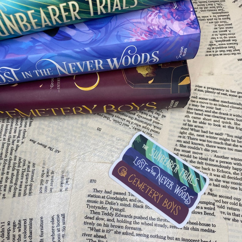 Aiden Thomas Book Stack Sticker - the Sunbearer Trials - Lost in the ...