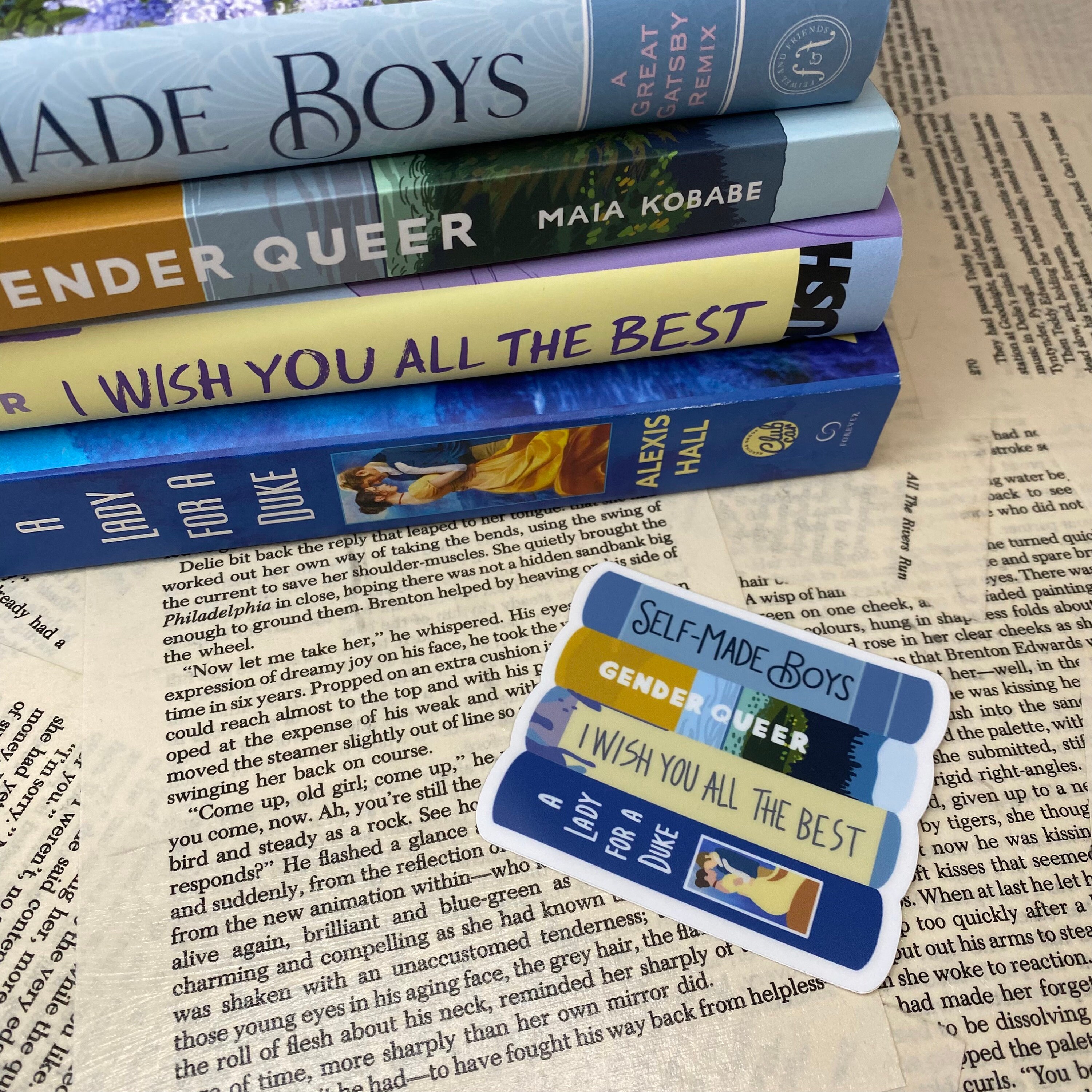 Trans Book Stack Sticker - Self-made Boys - Gender Queer - I Wish You ...