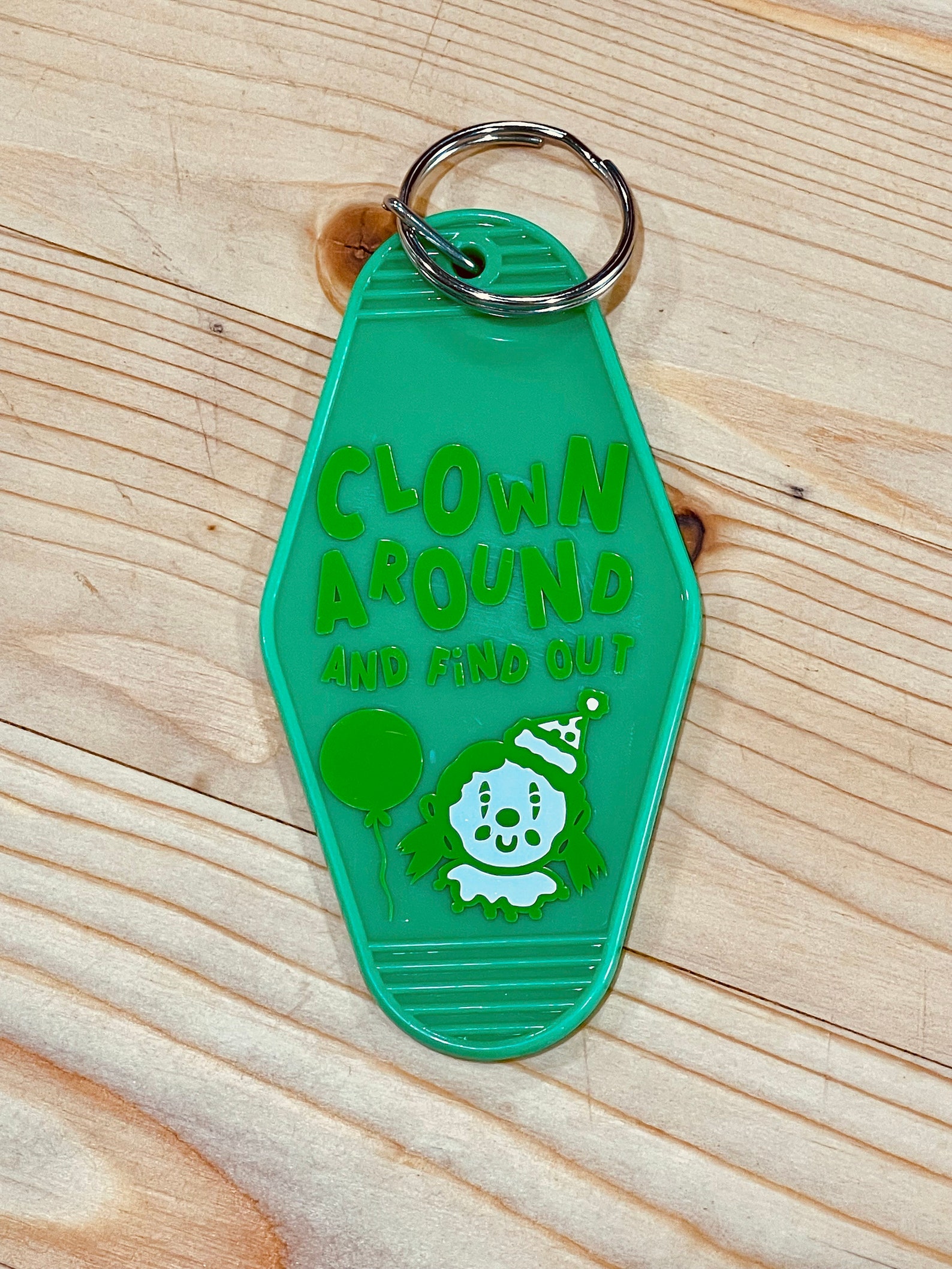 Clown Around and Find Out, Hotel Motel Keychain, Clown Core, Retro ...