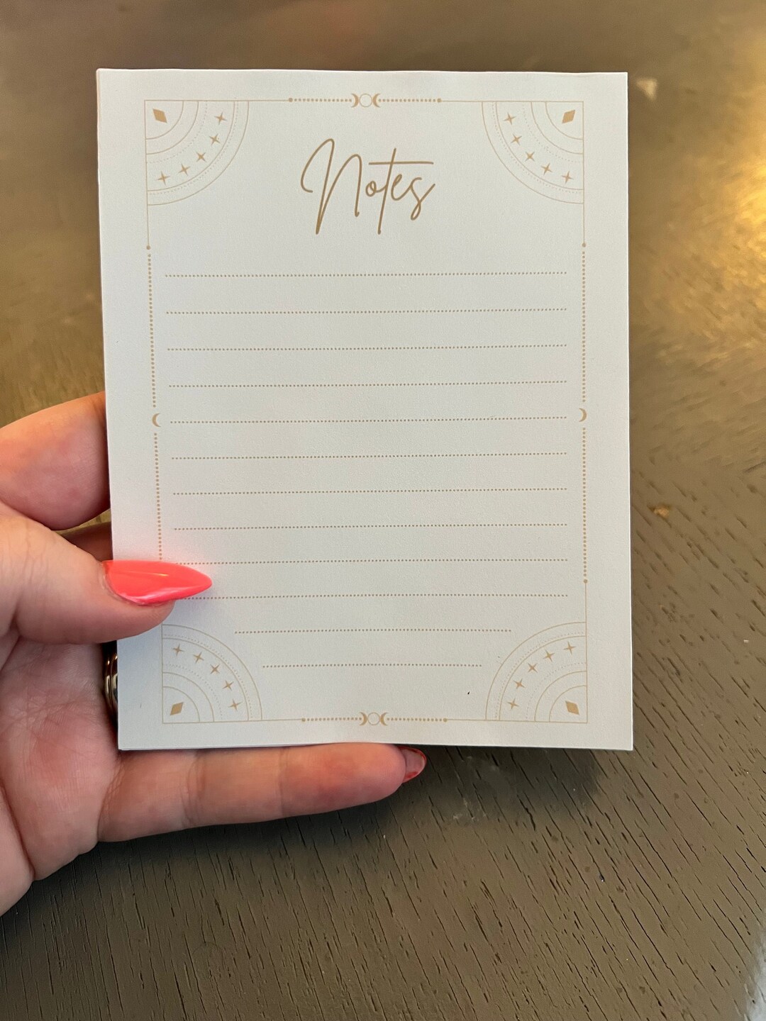 Gold & Beige Notepad - THREE SIZES AVAILABLE - Etsy