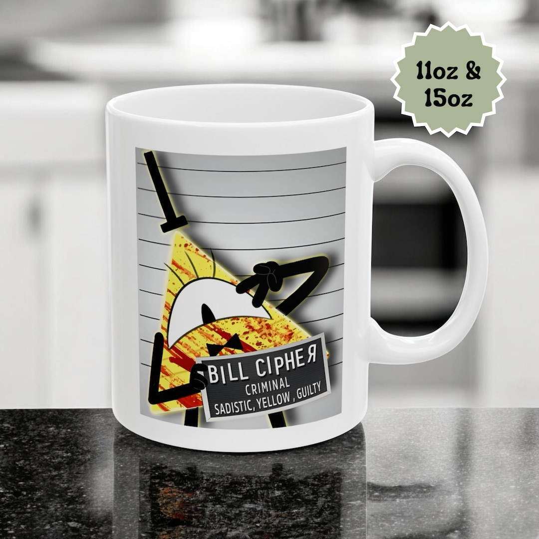 Bill Cipher Gravity Falls Mugshot Mug, Gift for Gravity Falls Fan - Etsy