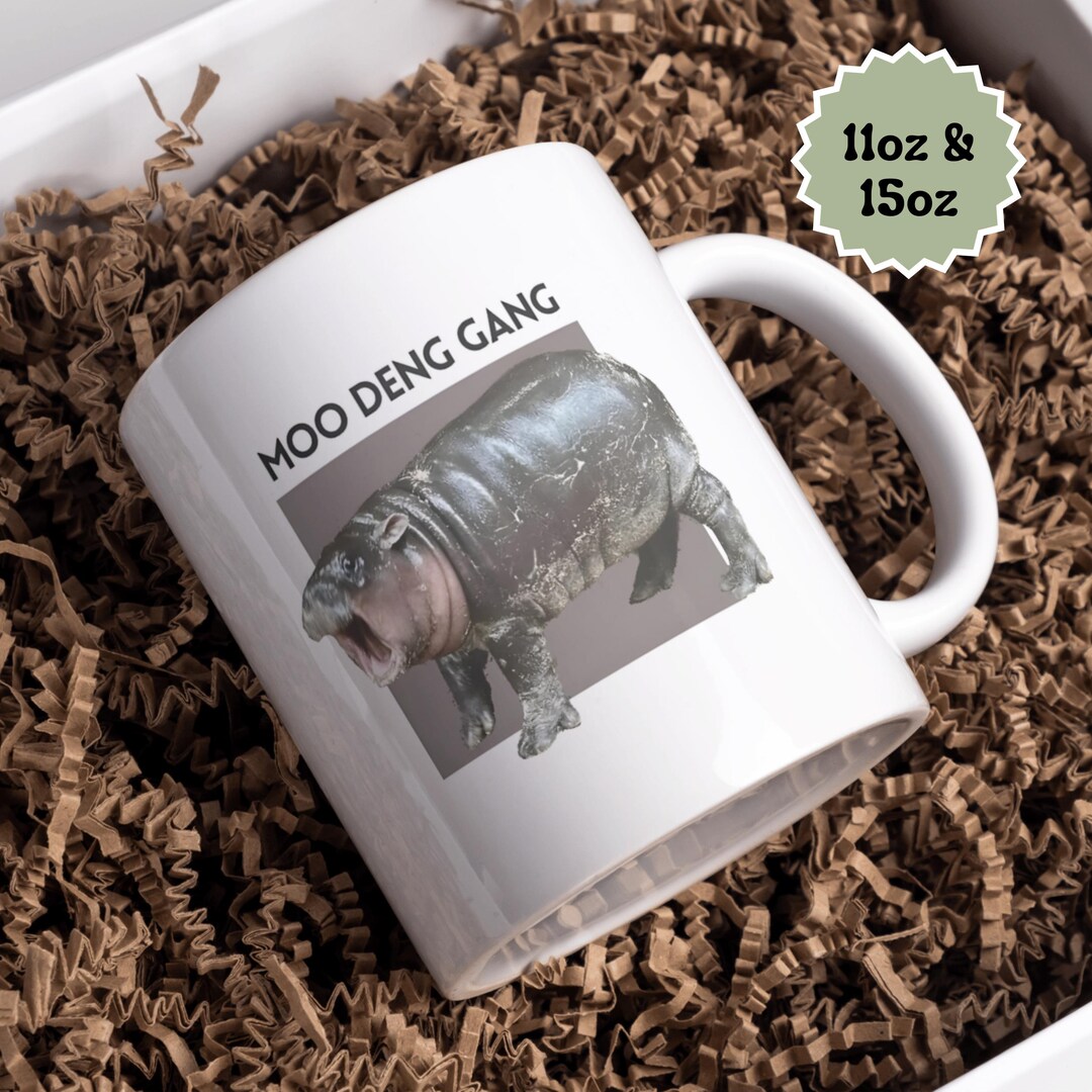 Moo Deng Mug, Moo Deng Hippo, Moo Deng Fan, Moodeng Hippo, Moo Deng ...