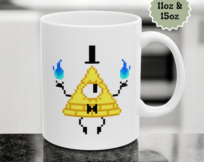 Bill Cipher Demon Triangle Weird Dorito Inspired Gravity Falls Mug With ...