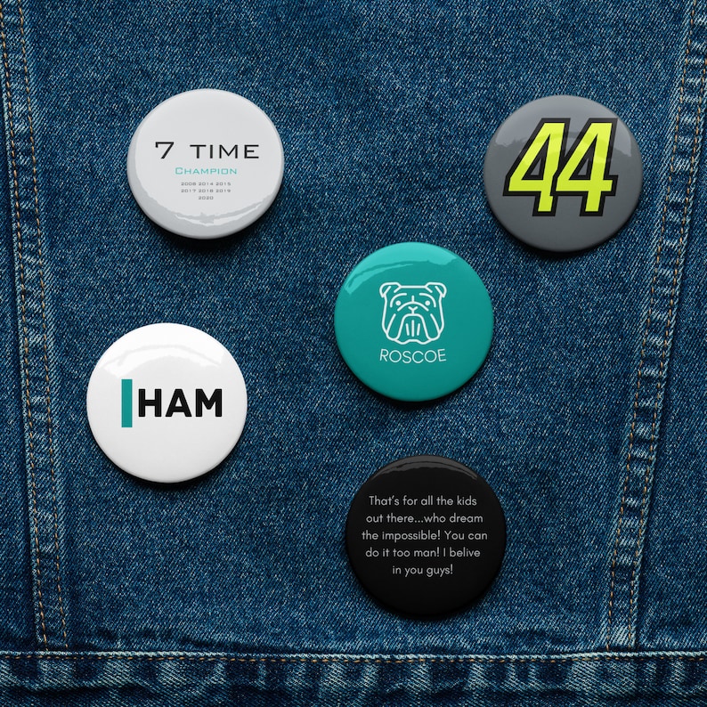 2024 Lewis Hamilton Formula 1 AMG Petronas Mercedes Button Pin Set, F1 ...