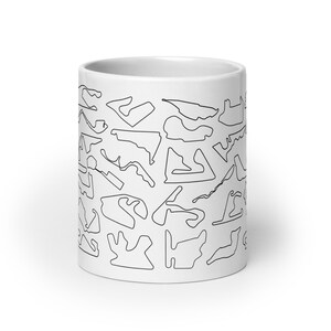 2025 F1 Track Map White Glossy Mug, Gift for F1 Fan, Race Tracks , F1 ...