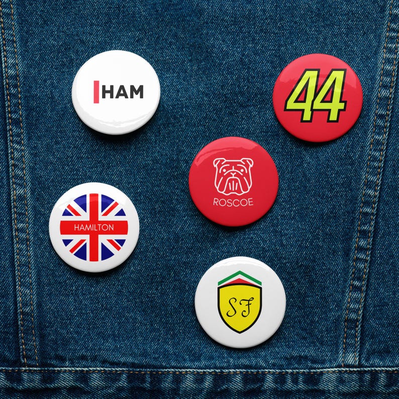 Lewis Hamilton Ferrari F1 Button Pin Set: Motorsport Fan Merch - Etsy