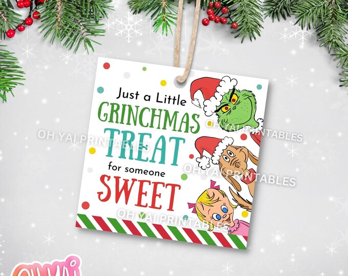 Grinchmas Tag, Christmas Grinch Tag, Merry Grinchmas Tag, Grinch Gift ...