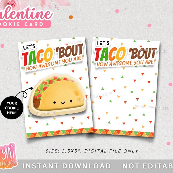 Taco Valentine Card - Etsy