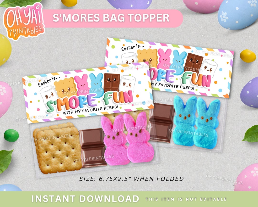Easter S'mores Bag Topper, 6.75x2.5 , S'mores Bag Topper, Printable ...