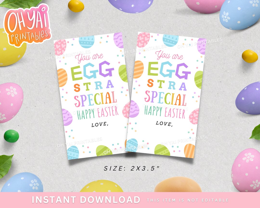 Easter Tag, Printable Easter Tag, Happy Easter Tag, Easter Treats Tag ...