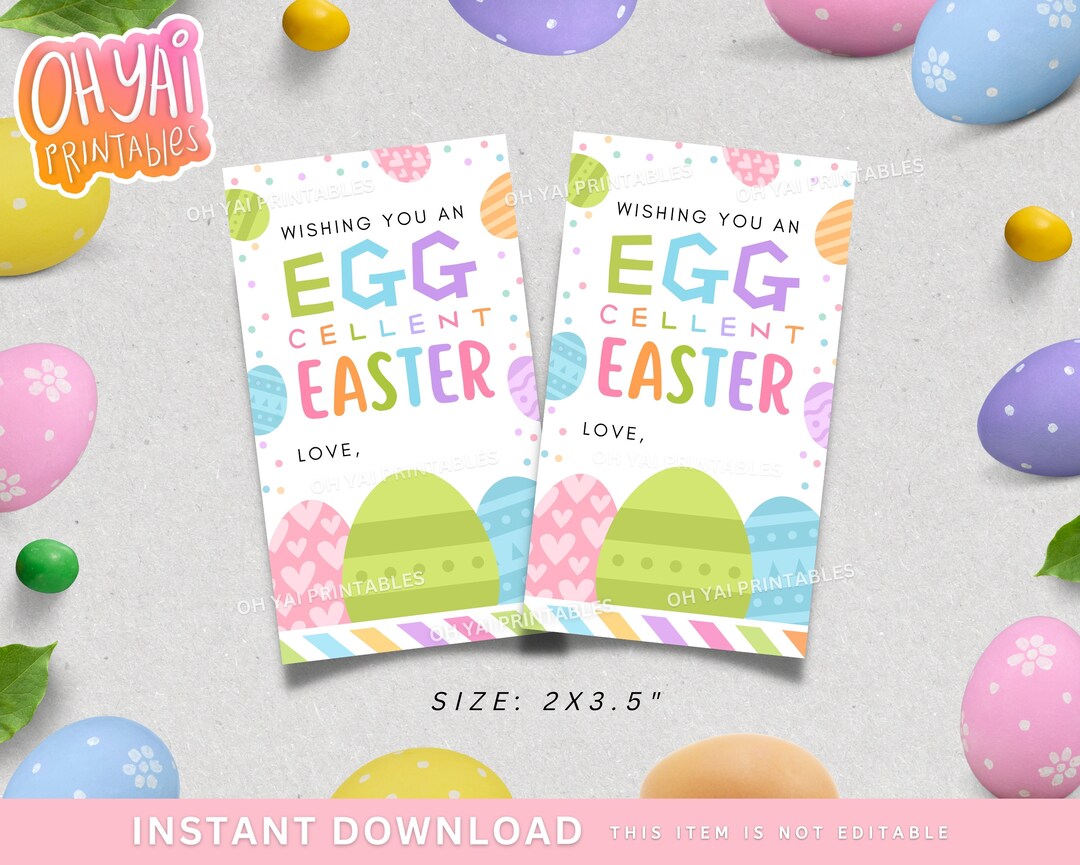 Easter Tag, Printable Easter Tag, Happy Easter Tag, Easter Treats Tag ...