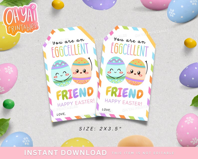 Easter Tag Printable Easter Tag Happy Easter Tag Easter - Etsy