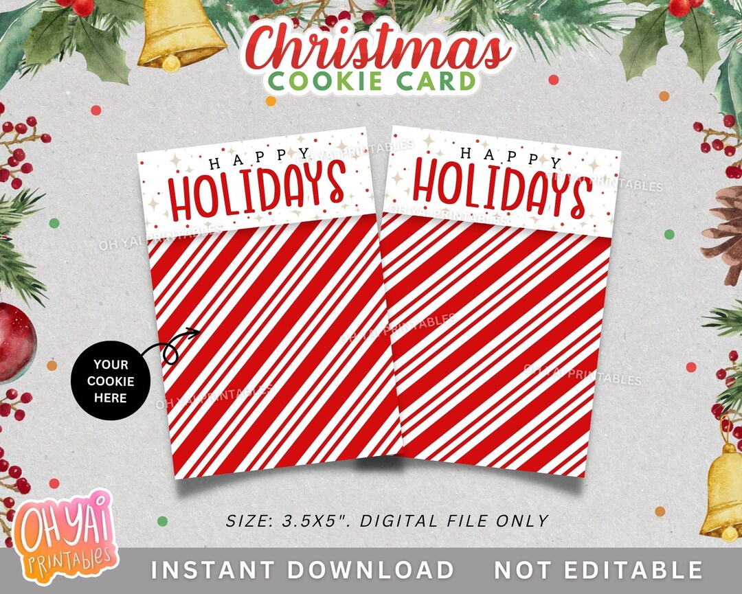 Christmas Cookie Card, Happy Holidays, Christmas Cookie Backer ...