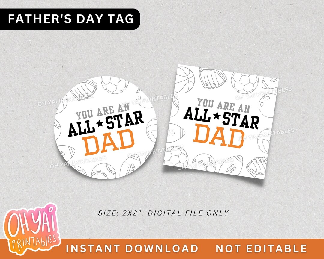 Father's Day Tag, Printable Father's Day Tag, Father's Day Gift Tag ...