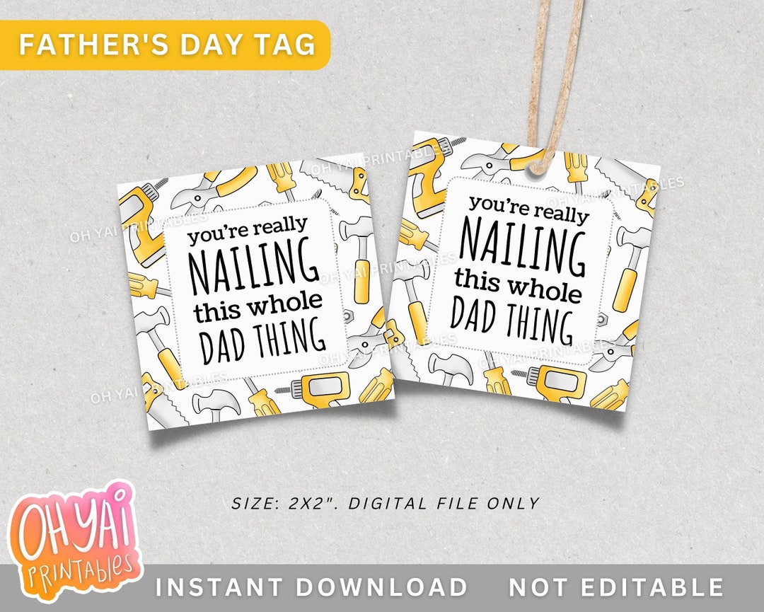 Father's Day Tag, Printable Father's Day Tag, Father's Day Gift Tag ...