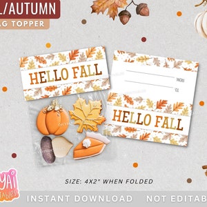 Fall Topper Fall Cookie Bag Topper 4x2 Bag Topper Printable - Etsy