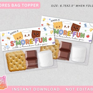 Teacher Appreciation S'mores Bag Topper 6.75x2.5 - Etsy