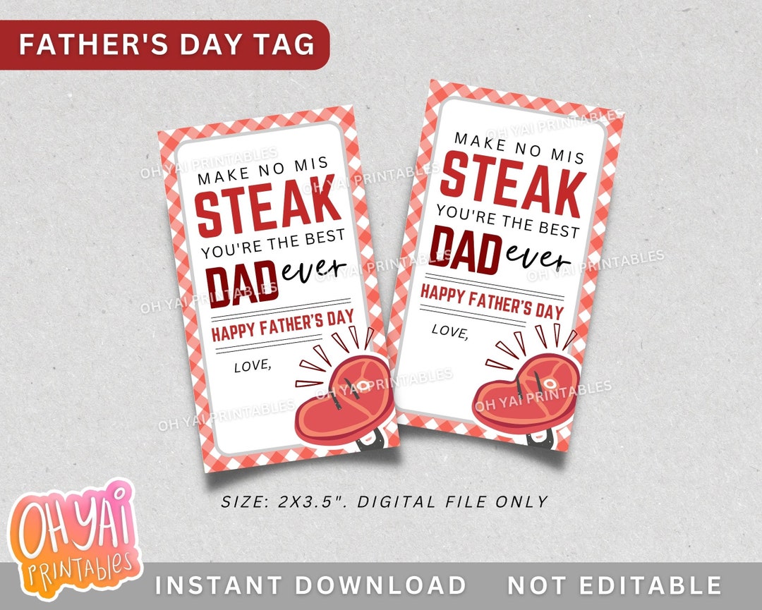 Father's Day Tag, Printable Father's Day Tag, Father's Day Gift Tag ...