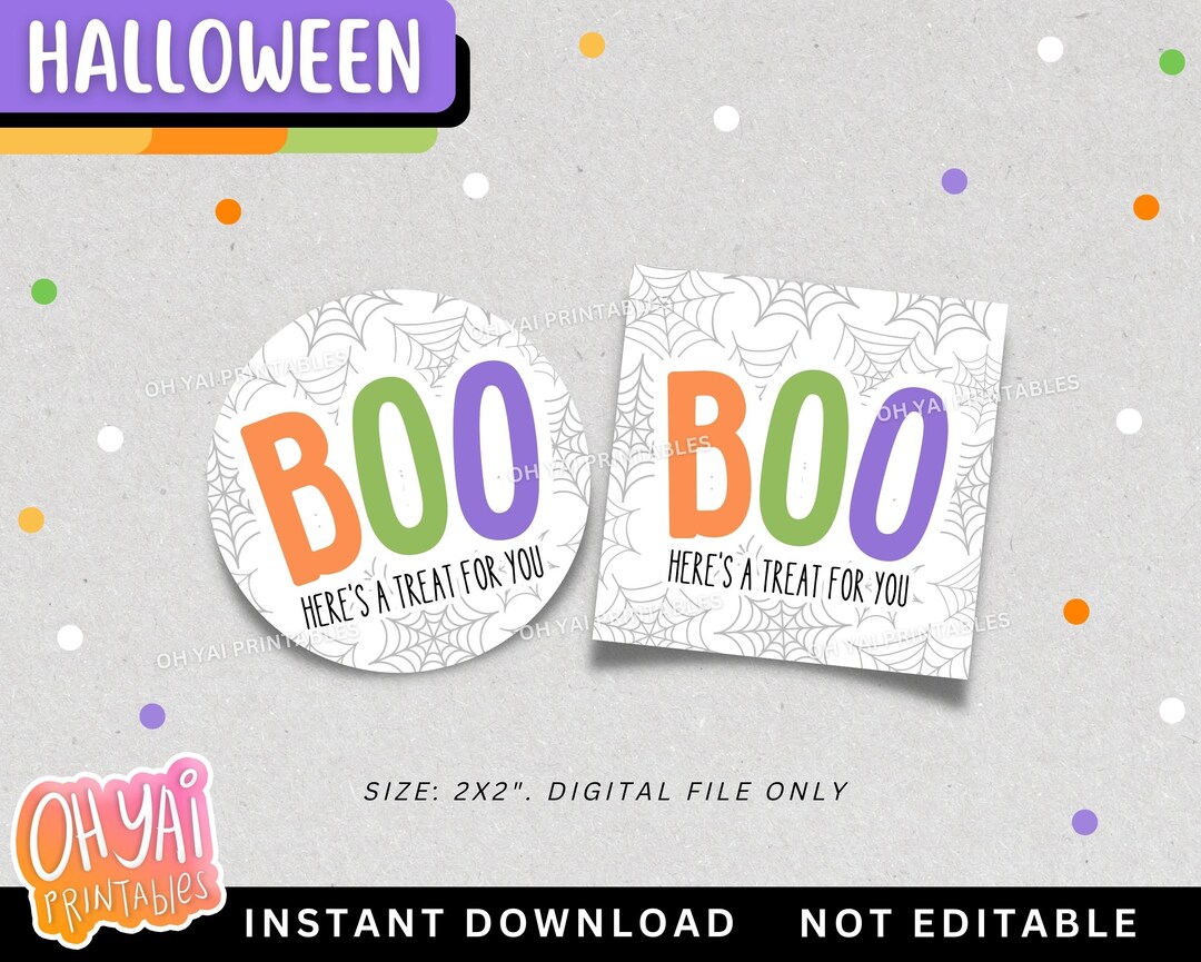 Halloween Tag, Boo Here's a Treat for You Tag, Halloween Cookie Tag ...