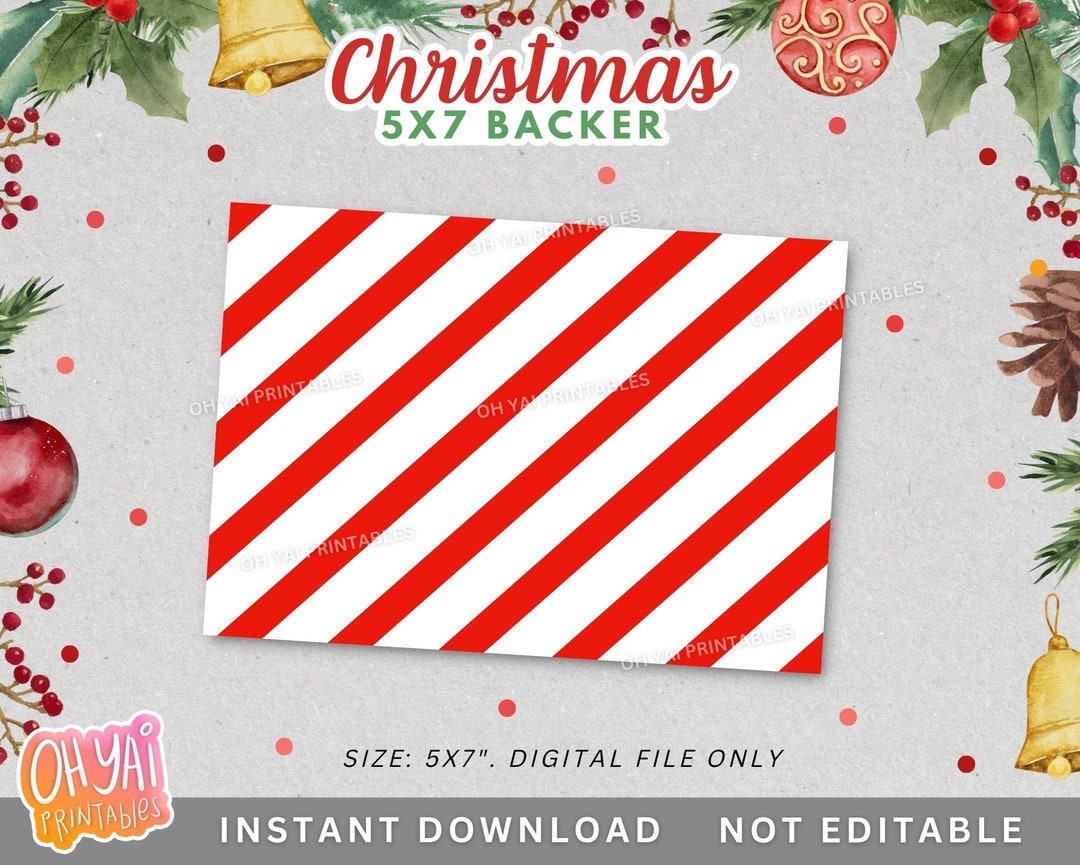 Printable Christmas Box Backer, Cookie Box Backer, 5x7 Box Backer ...