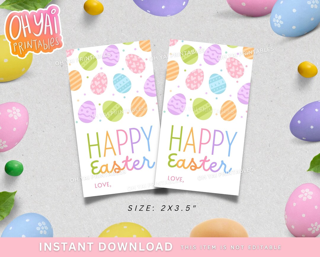 Easter Tag, Printable Easter Tag, Happy Easter Tag, Eggcellent Tag ...
