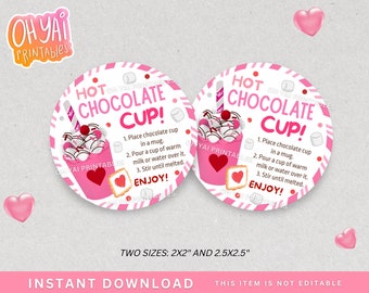 Hot Chocolate Tag Valentine - Etsy