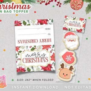 Christmas Bag Topper, 3x2 Bag Topper, Printable Christmas Bag Topper ...