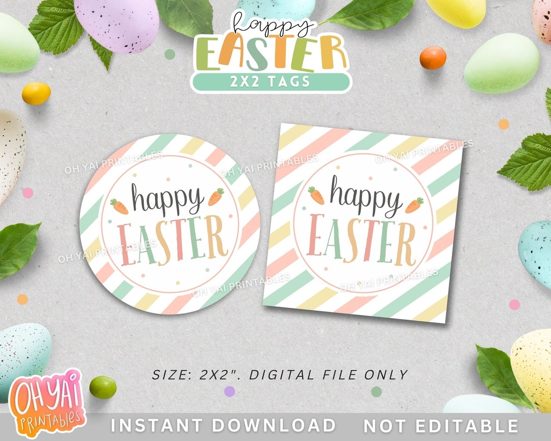 Easter Tag, Printable Easter Tag, Happy Easter Tag, Easter Favor Tag ...