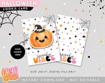 Halloween Cookie Card, Printable Halloween Cookie Card, 3.5x5in Cookie ...
