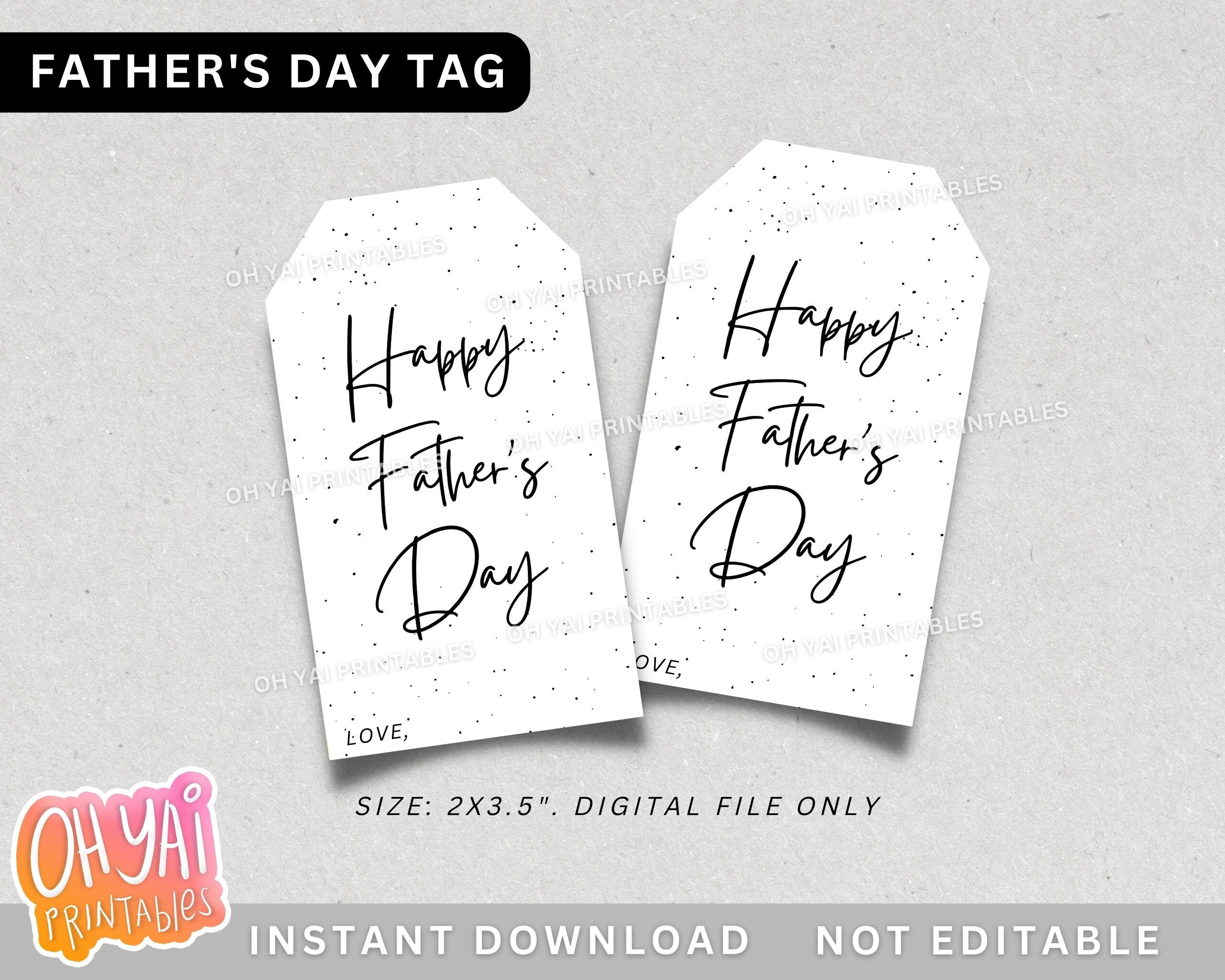 Father's Day Tag Printable Father's Day Tag - Etsy