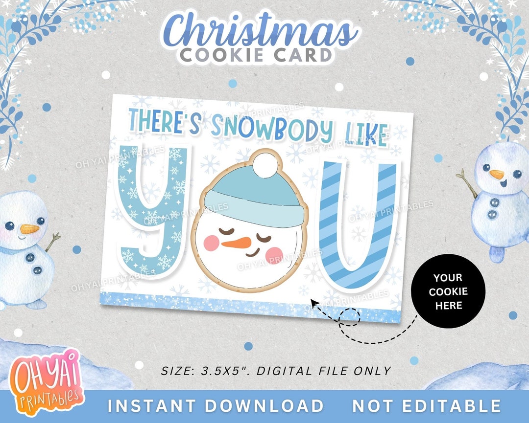 Christmas Cookie Card, Snowman Cookie Card, There's Snowbody Like You ...