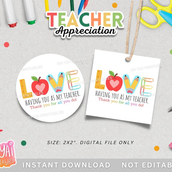Teacher Treat Tag - Etsy