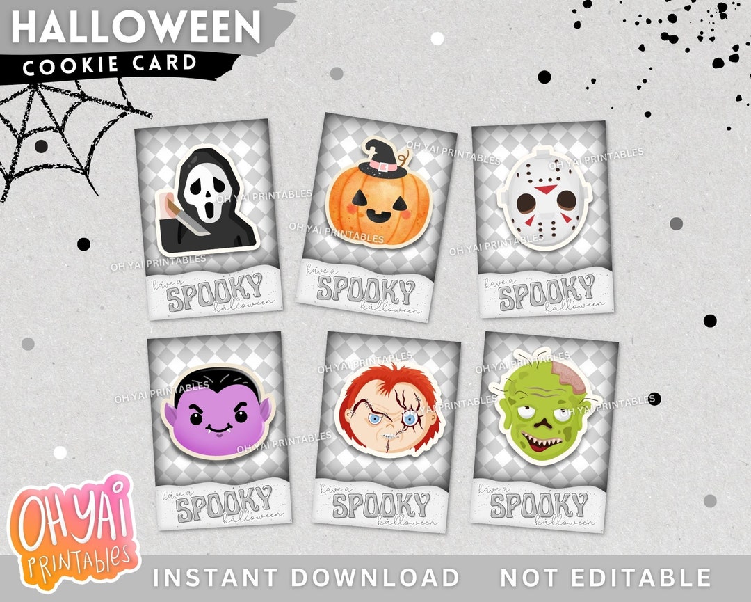 Halloween Cookie Card Printable Halloween Cookie Card - Etsy